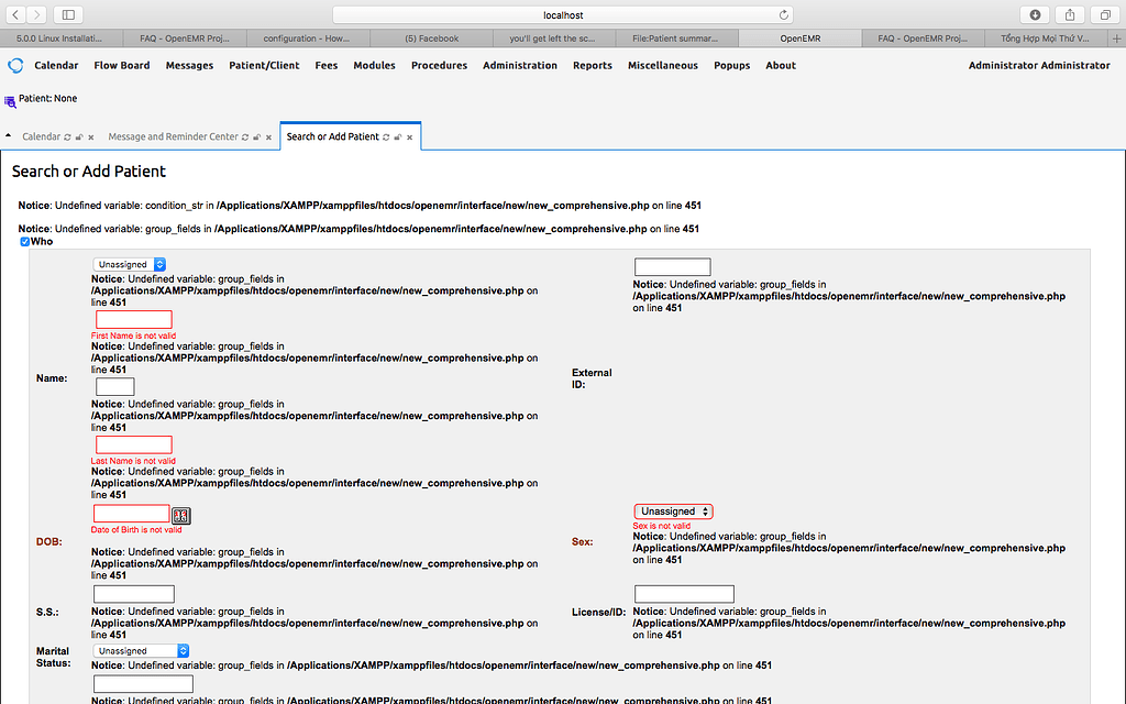 Undefined variable: group_fields after install - Management and Administration - OpenEMR Community
