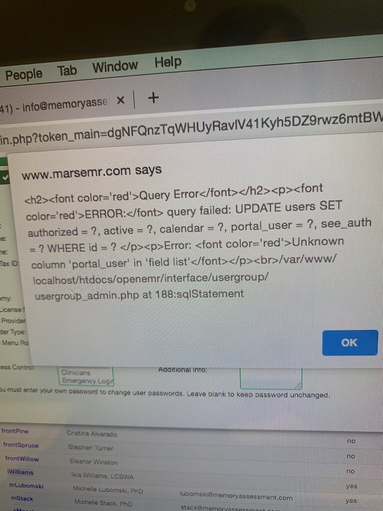 Unable to change passwords on user accounts! - Support - OpenEMR Community