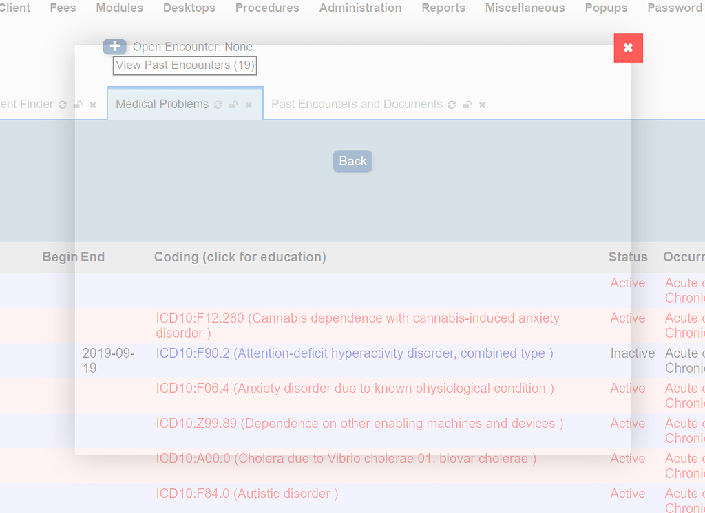 Window Freezes When Adding Diagnosis Codes Support Openemr Community 