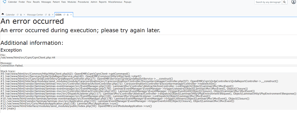 Error On Modules > Carecoordination - OpenEMR Development - OpenEMR Community