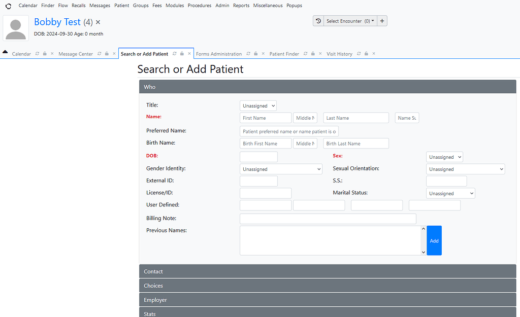What is the New Patient Form? - Day-to-Day Users - OpenEMR Community