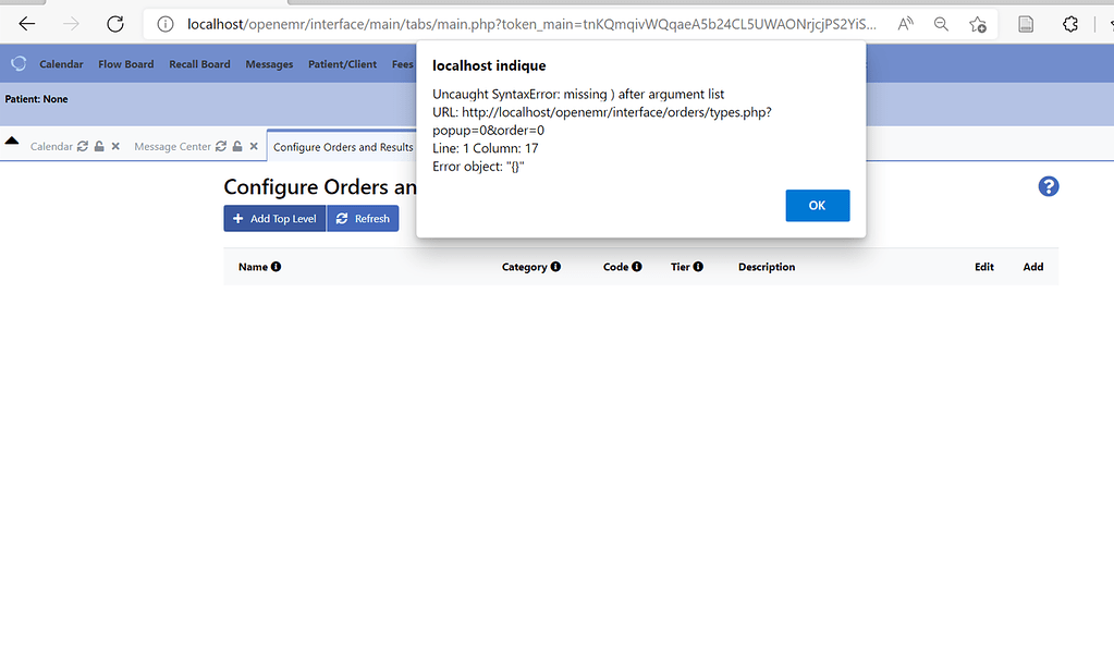 I have an Error in Adding top level in procedures configuration. I need help please - Management ...