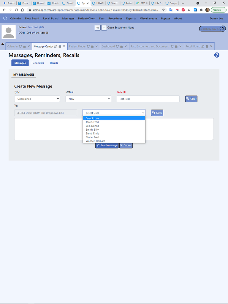 How can I Message or email patients from within OpenEMR? - Day-to-Day ...