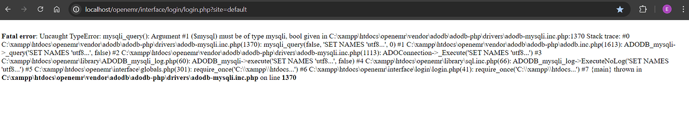 Fatal Error: Uncaught TypeError : mysqli_query() - Support - OpenEMR ... Fatal Error: Uncaught TypeError : mysqli_query() - Support - OpenEMR ...