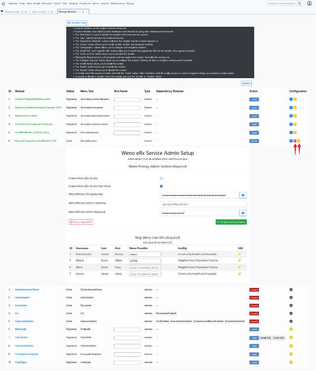 New Weno Module Install and Setup - OpenEMR Development - OpenEMR Community