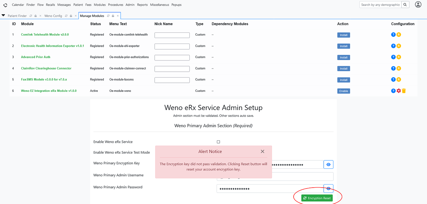 New Weno Module Install and Setup - OpenEMR Development - OpenEMR Community