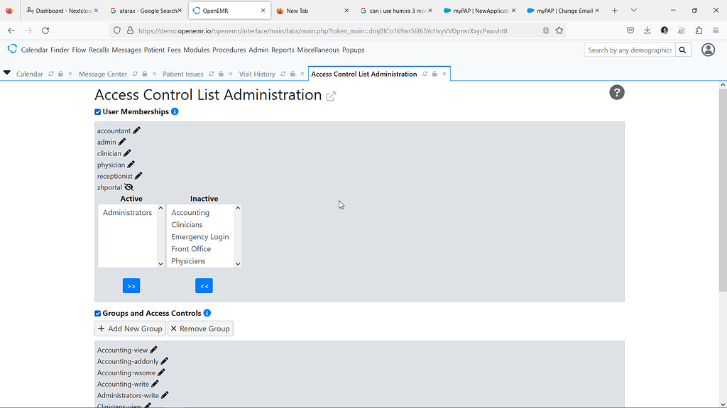 Portal user ACL - Management and Administration - OpenEMR Community
