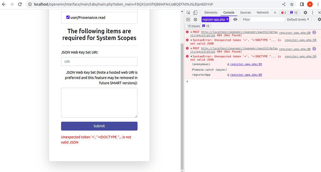 Issue In Registering Openemr Client Api Support Openemr Community